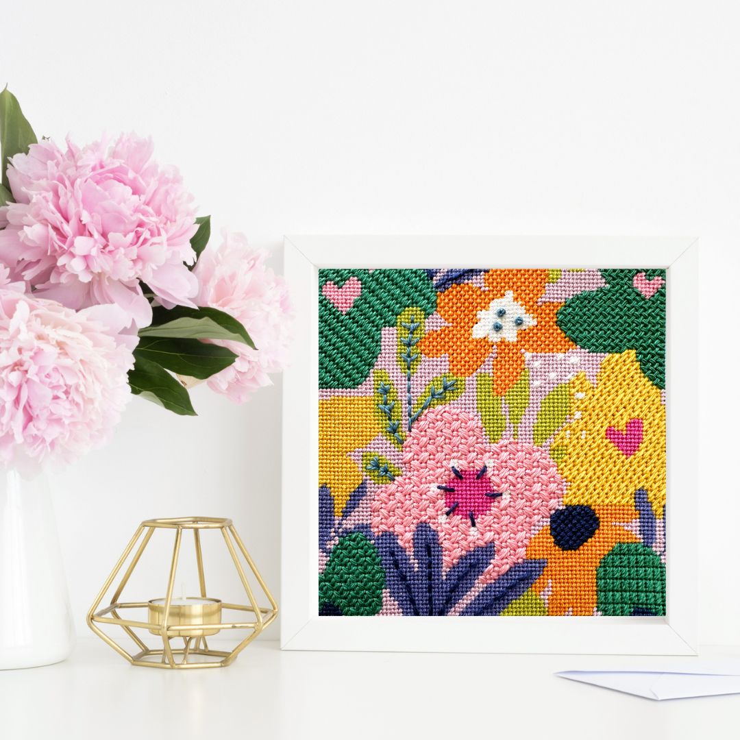 Floral Needlepoint Canvas Kit for Sale | Poppy Monk – Poppy Monk ...