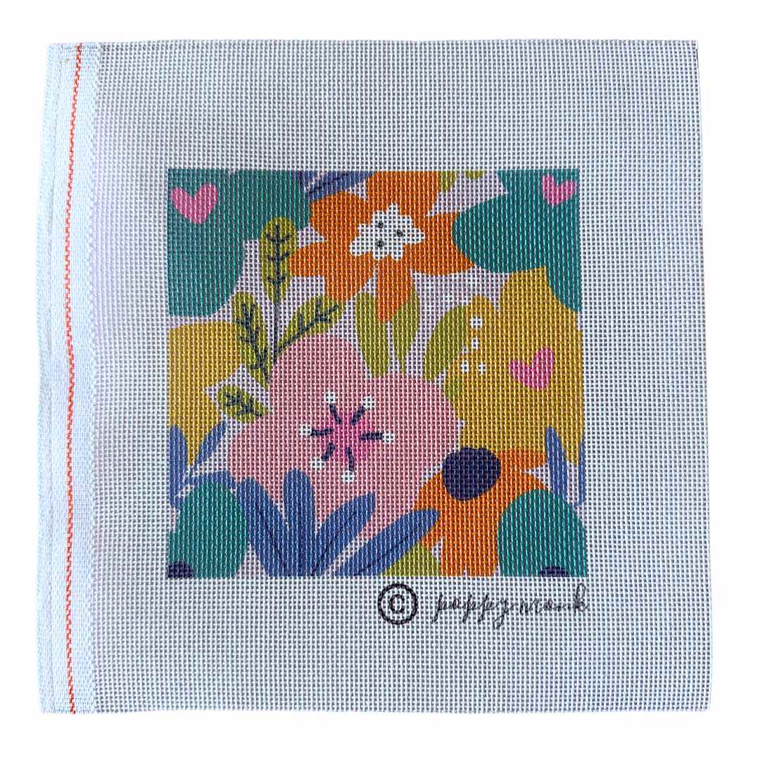 Floral Needlepoint Canvas Kit for Sale | Poppy Monk – Poppy Monk ...