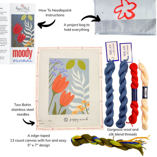 Floral Needlepoint Kits – Poppy Monk Needlepoint
