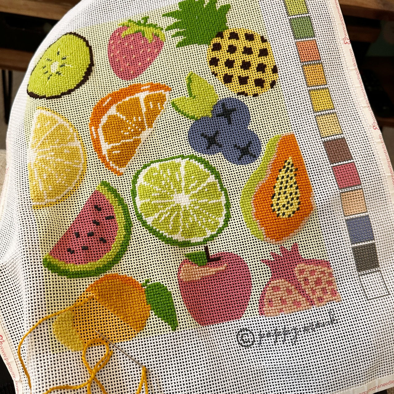 Needlepoint Kit with Tutti Frutti Design | Poppy Monk – Poppy Monk ...