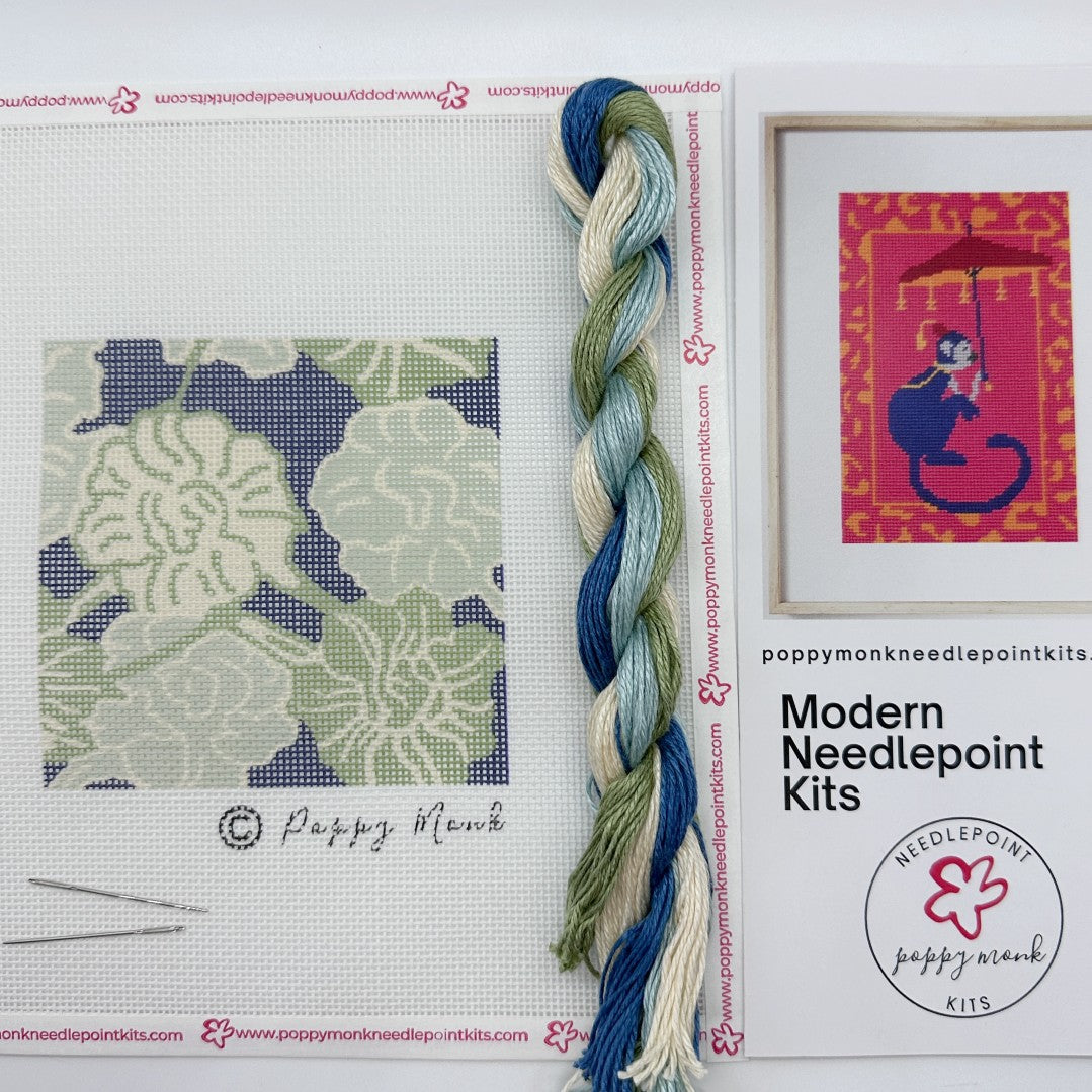 Shin-Bijutsukai Camellias Needlepoint Kit – Poppy Monk Needlepoint